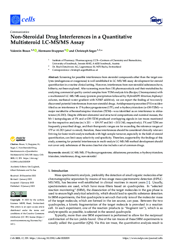 (PDF) Non-Steroidal Drug Interferences in a Quantitative Multisteroid ...