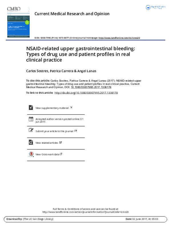 (PDF) NSAID-related upper gastrointestinal bleeding: are risk factors ...