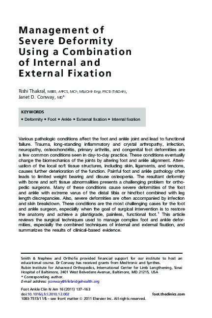 (PDF) Management of Severe Deformity Using a Combination of Internal ...