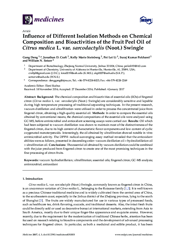 (PDF) Influence of Different Isolation Methods on Chemical Composition ...