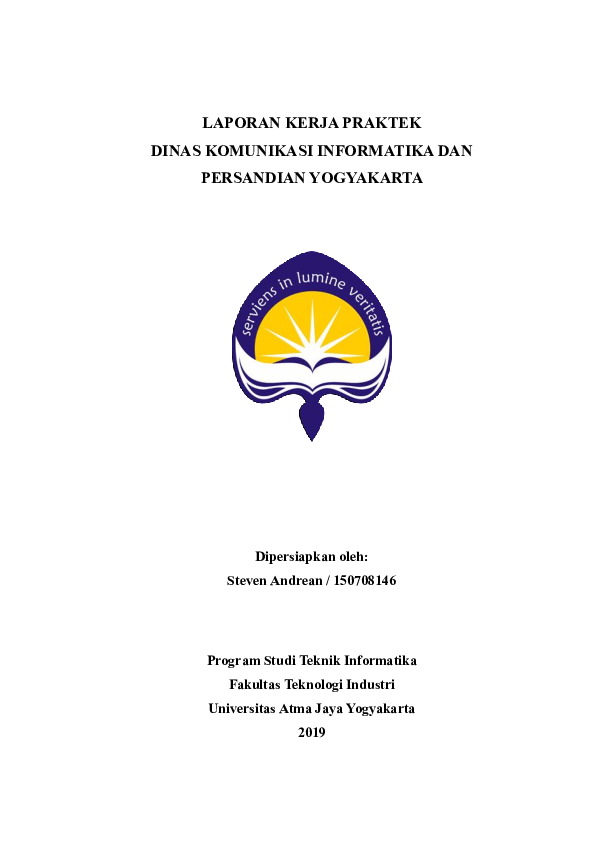 (PDF) LAPORAN KERJA PRAKTEK di DINAS KOMUNIKASI INFORMATIKA DAN PERSANDIAN YOGYAKARTA