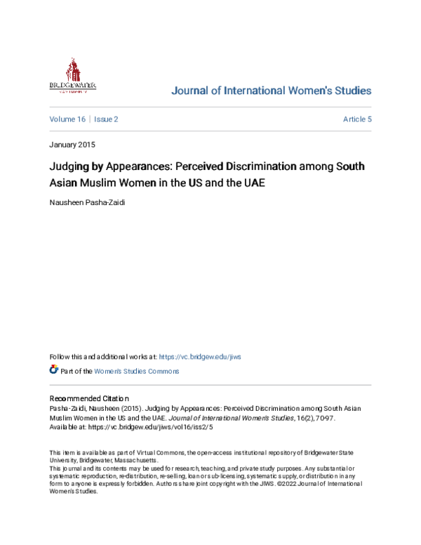 (PDF) Judging by Appearances: Perceived Discrimination among South ...