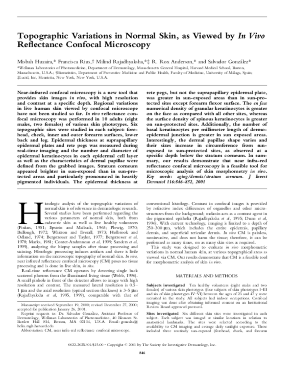 (PDF) Topographic Variations in Normal Skin, as Viewed by In Vivo ...