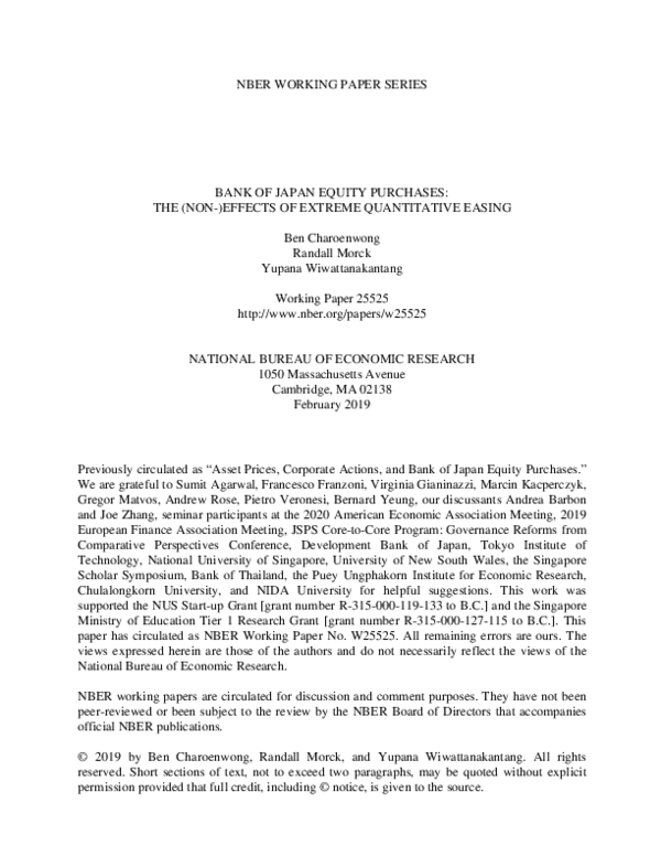 (PDF) Bank of Japan Equity Purchases: The (Non-)Effects of Extreme ...