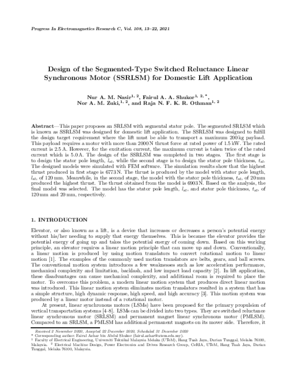 Pdf Design Of The Segmented Type Switched Reluctance Linear Synchronous Motor Ssrlsm For