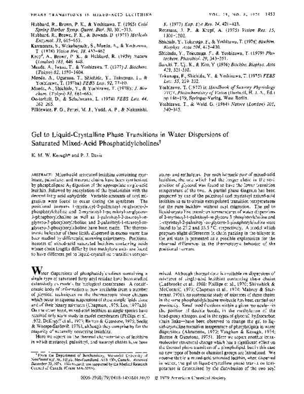 (PDF) Gel to liquid-crystalline phase transitions in water dispersions of saturated mixed-acid ...