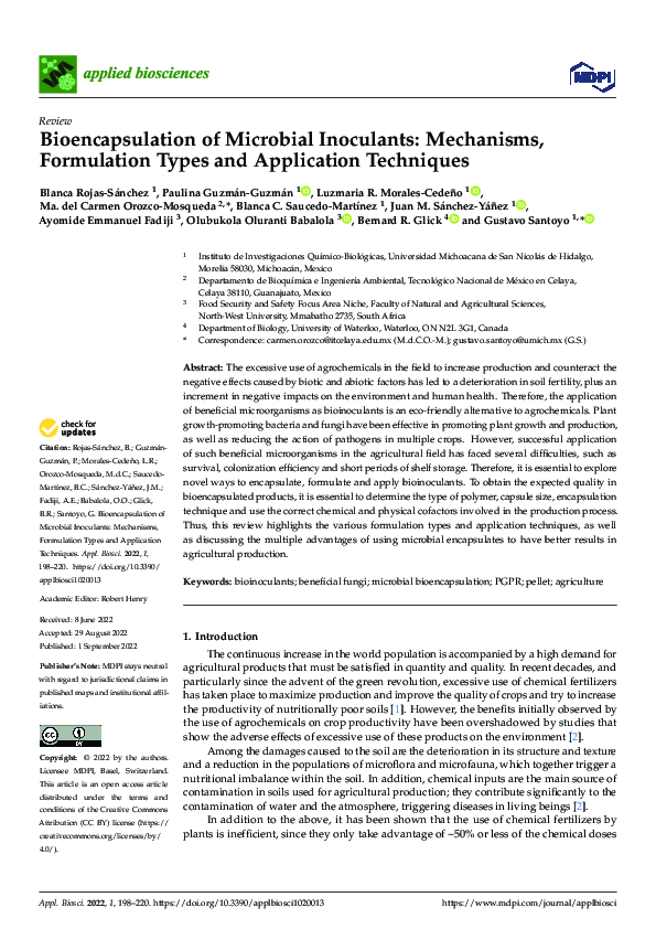 (PDF) Bioencapsulation of Microbial Inoculants: Mechanisms, Formulation ...