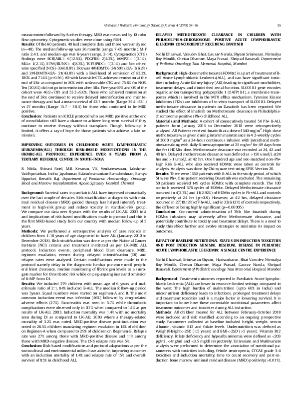 Improving outcomes in childhood acute lymphoblastic leukaemia(ALL ...