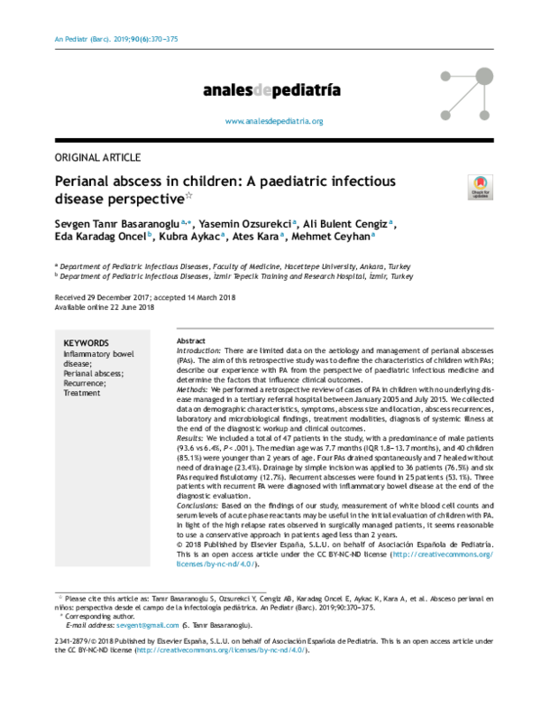 (PDF) Perianal abscess in children: A paediatric infectious disease ...