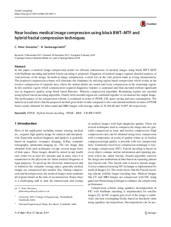(PDF) Near lossless medical image compression using JPEG-LS and cubic spline interpolation