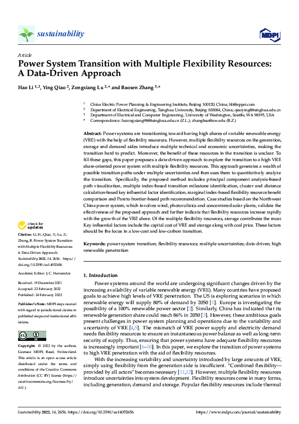 (PDF) Power System Transition with Multiple Flexibility Resources: A ...