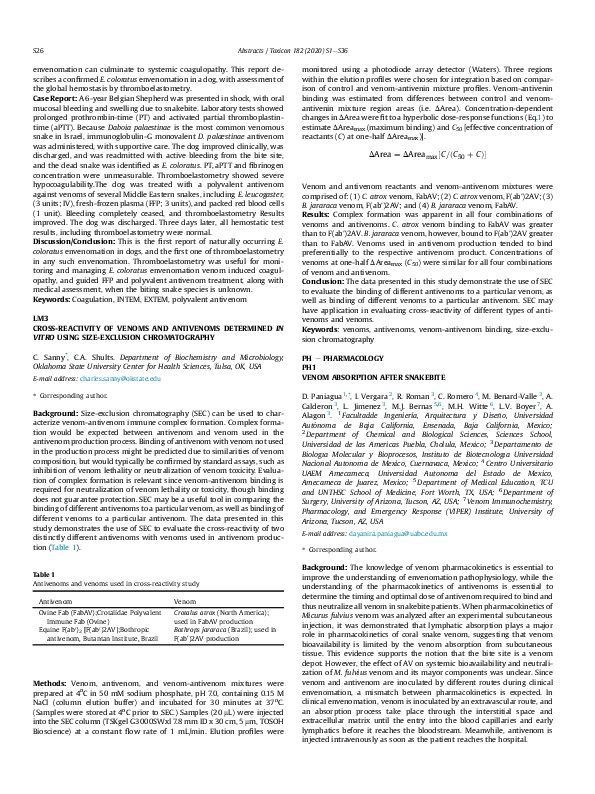 (PDF) Venom absorption after snakebite