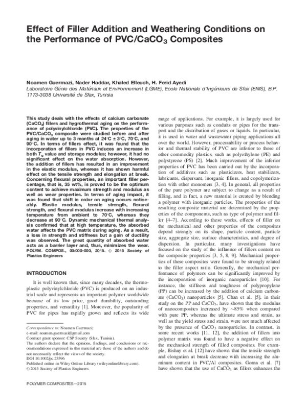 (PDF) Effect of filler addition and weathering conditions on the ...