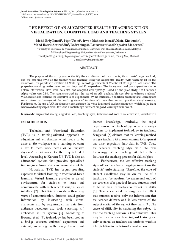 (PDF) The Effect of an Augmented Reality Teaching Kit on Visualization ...