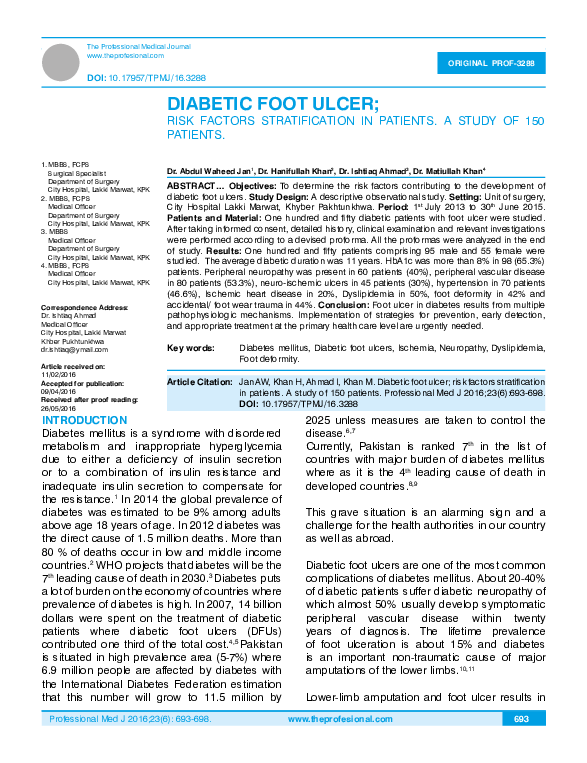 (PDF) Diabetic Foot Ulcer