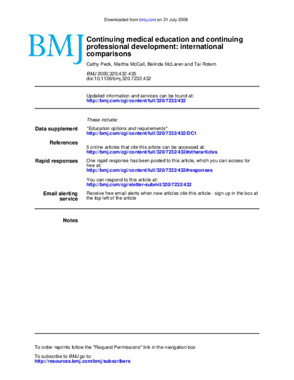 (PDF) Continuing medical education and continuing professional ...