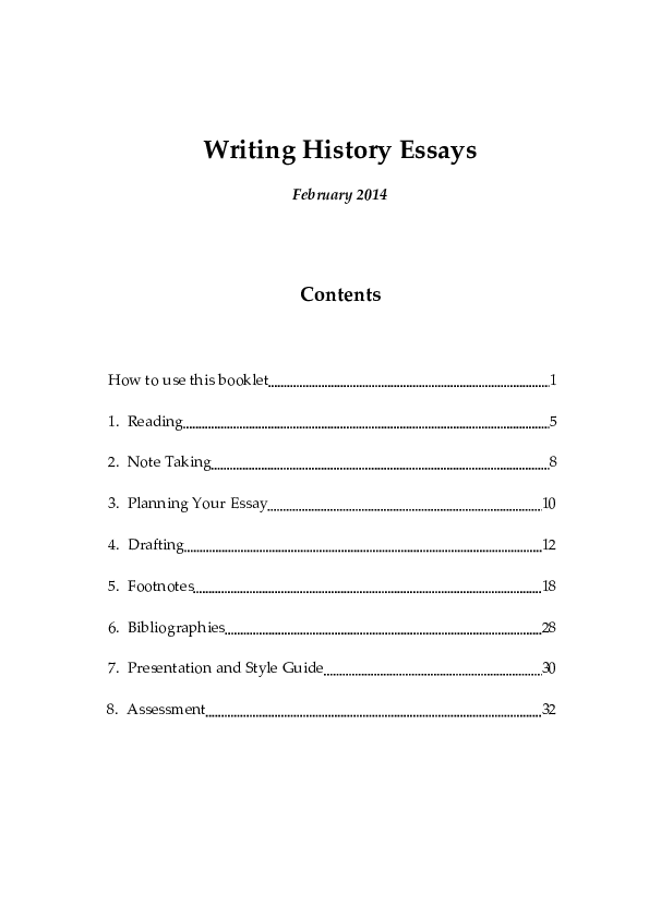(PDF) Writing History Essays