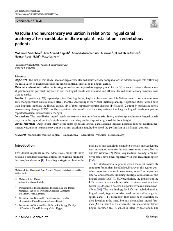 (PDF) Vascular and neurosensory evaluation in relation to lingual canal anatomy after mandibular ...