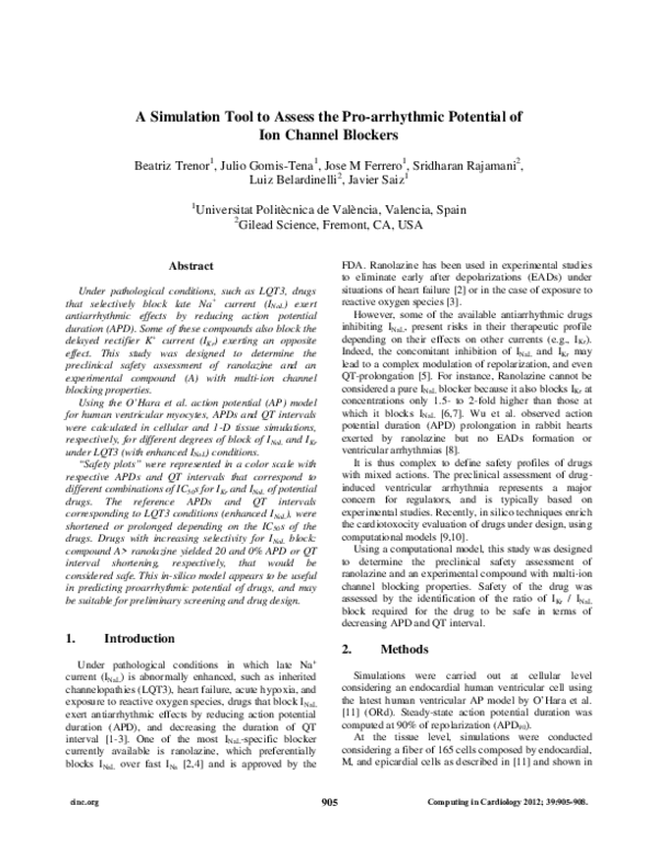 (PDF) A simulation tool to assess the pro-arrhythmic potential of ion ...