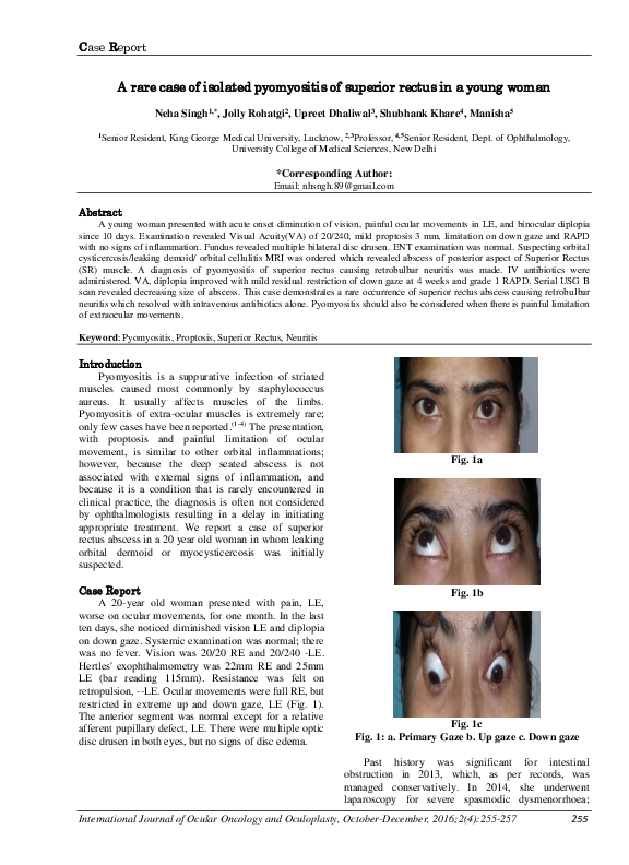 (PDF) A rare case of isolated pyomyositis of superior rectus in a young ...