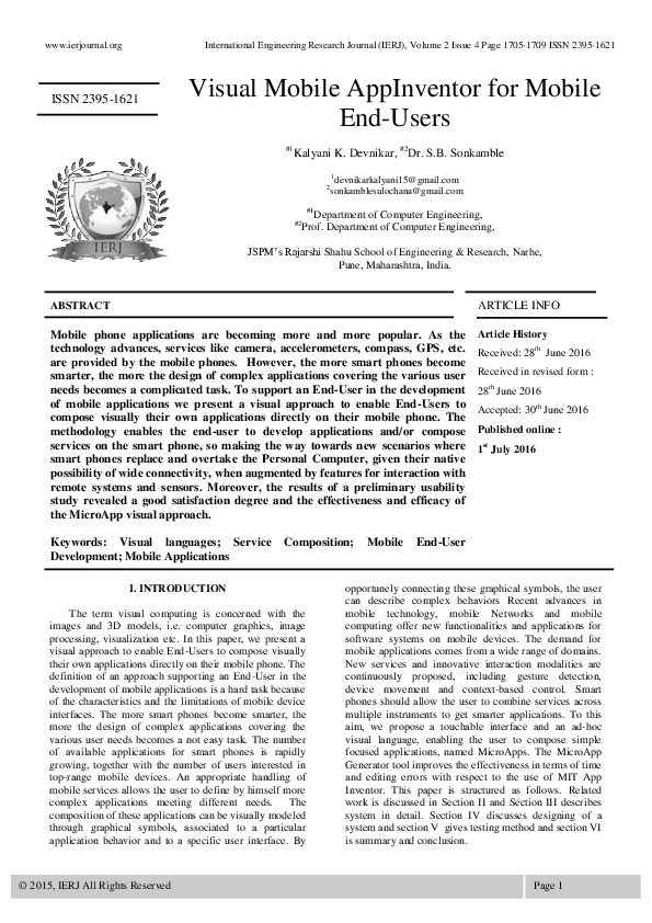 (PDF) Visual Mobile AppInventor for Mobile End-Users