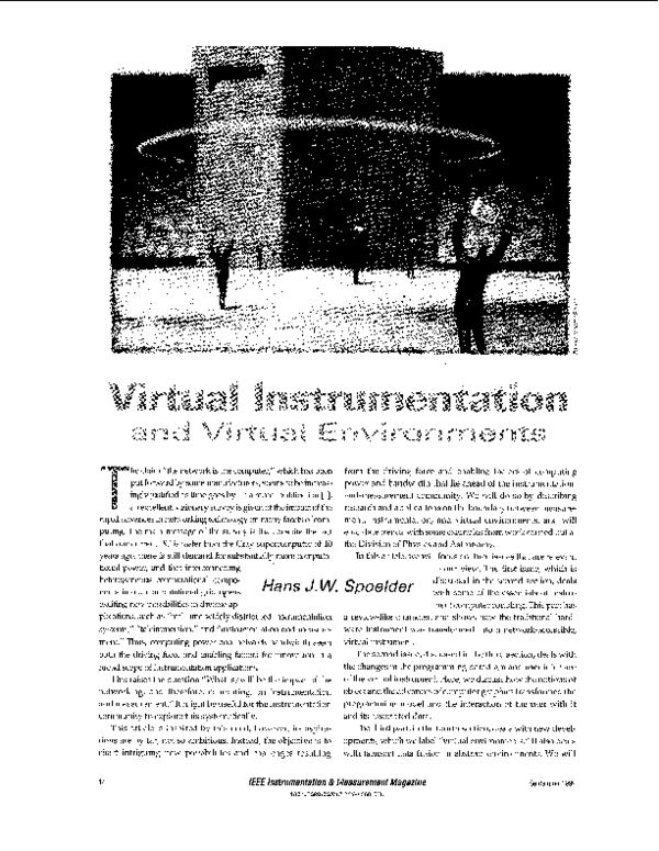 (PDF) Virtual instrumentation and virtual environments