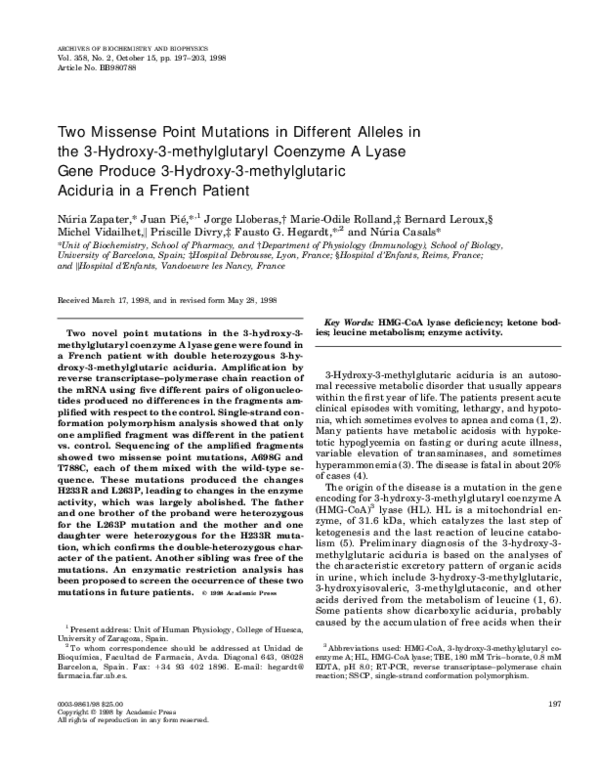 (PDF) Two Missense Point Mutations in Different Alleles in the 3 ...