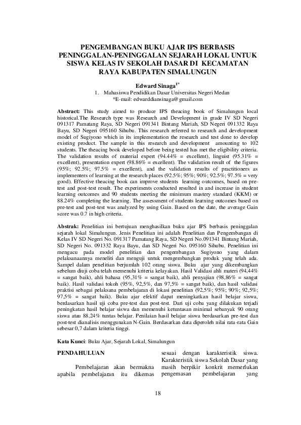 (PDF) Pengembangan Buku Ajar Ips Berbasis Peninggalan-Peninggalan Sejarah Lokal Untuk Siswa ...