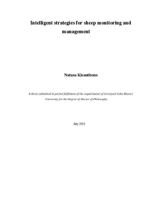 (PDF) Intelligent strategies for sheep monitoring and management