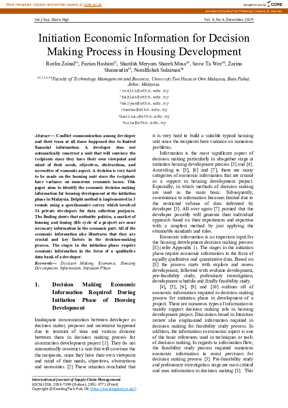 (PDF) Initiation Economic Information for Decision Making Process in ...