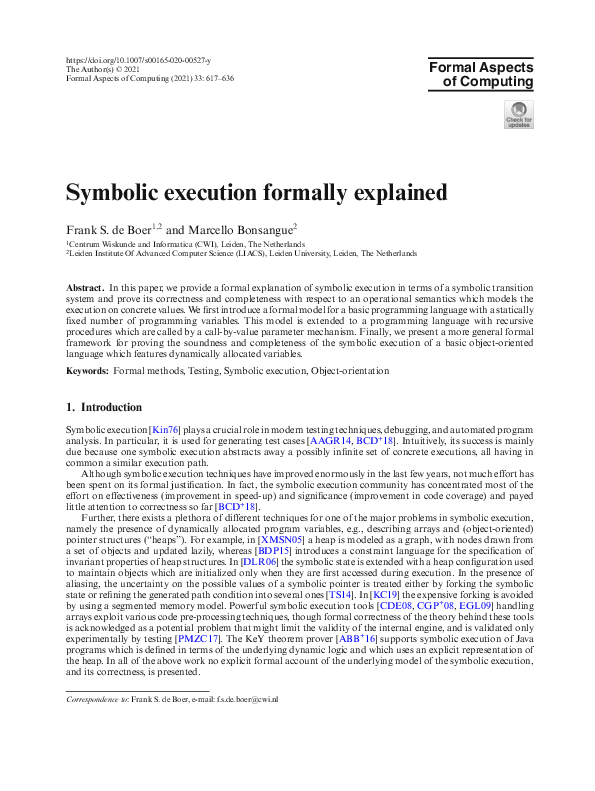 (PDF) Symbolic execution formally explained