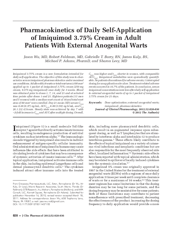 (PDF) Pharmacokinetics of Daily Self-Application of Imiquimod 3.75% ...