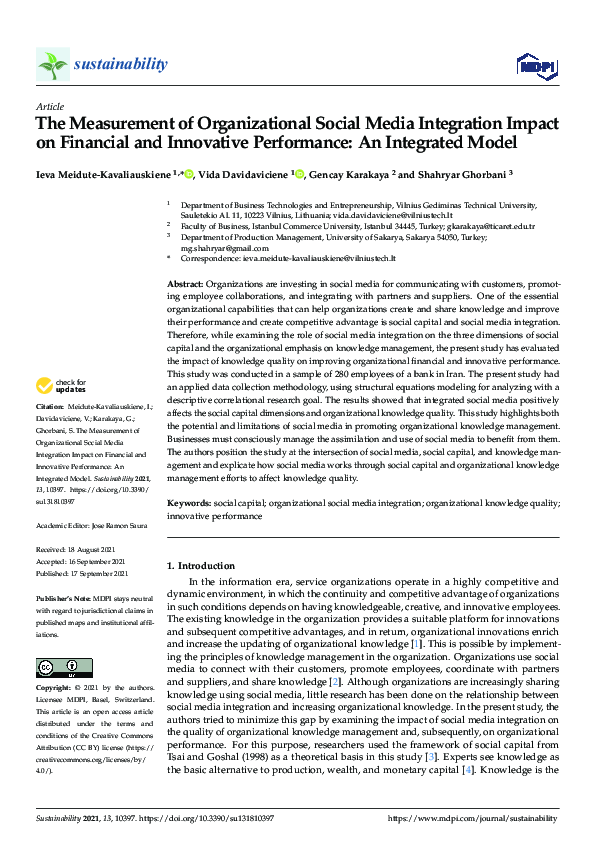 (PDF) The Measurement of Organizational Social Media Integration Impact ...