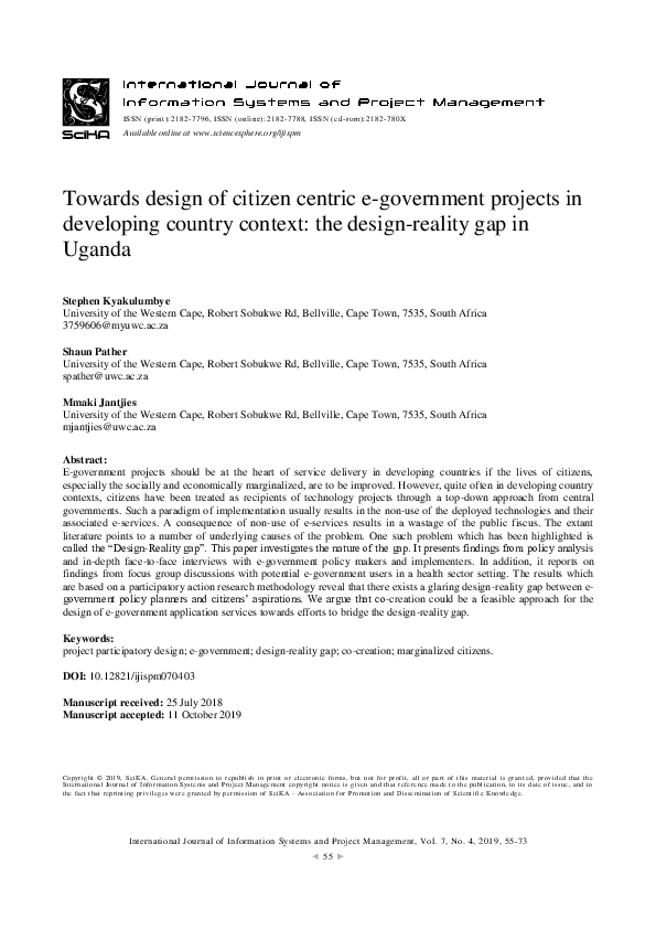(PDF) Towards design of citizen centric e-government projects in ...
