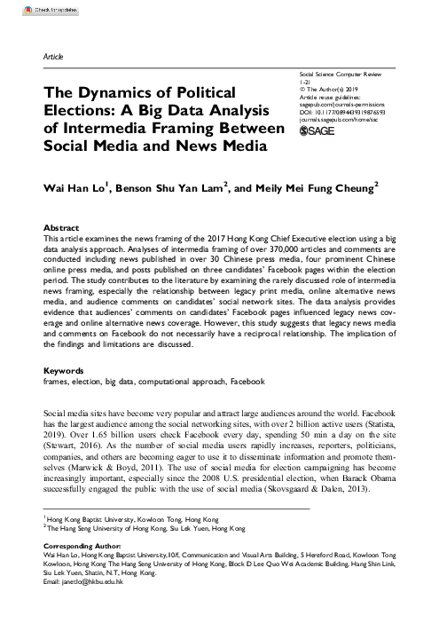 (PDF) The Dynamics of Political Elections: A Big Data Analysis of ...