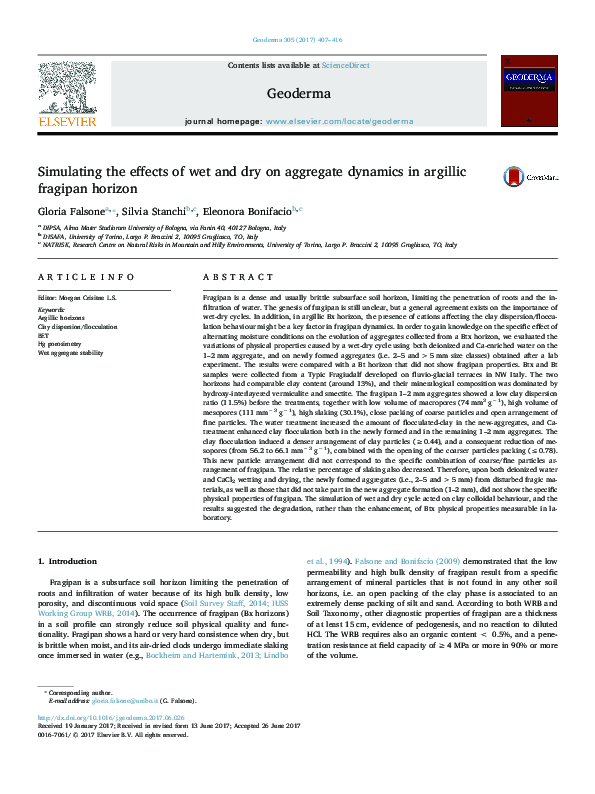 (PDF) Simulating the effects of wet and dry on aggregate dynamics in ...