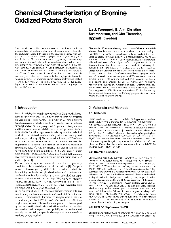 (PDF) Chemical Characterization of Bromine Oxidized Potato Starch
