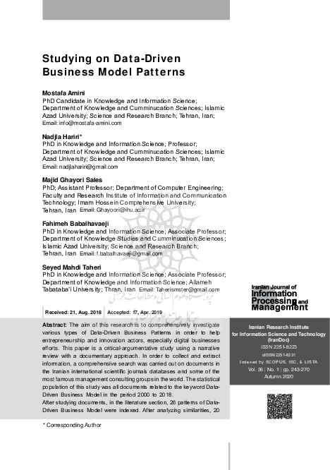 (PDF) Studying on Data-Driven Business Model Patterns