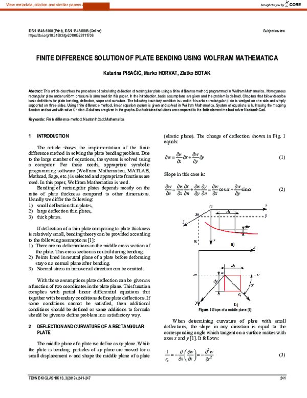 (PDF) Finite difference solution of plate bending using Wolfram Mathematica
