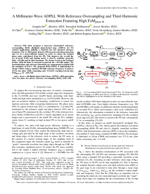 (PDF) A Millimeter-Wave ADPLL With Reference Oversampling and Third-Harmonic Extraction ...