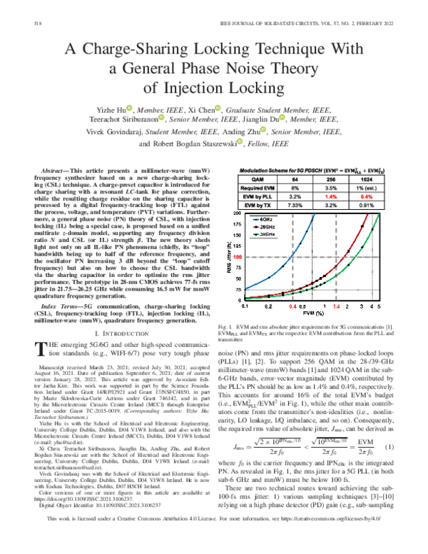 (PDF) A Charge-Sharing Locking Technique With a General Phase Noise Theory of Injection Locking