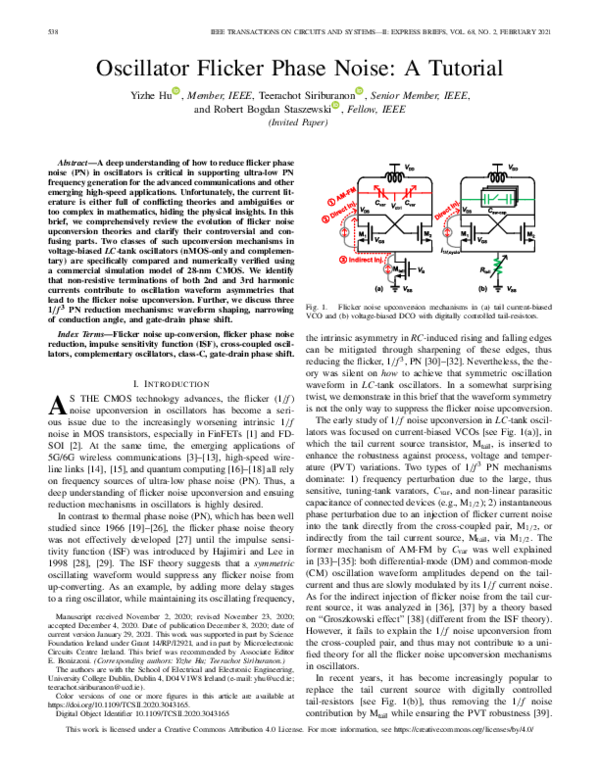 (PDF) Oscillator Flicker Phase Noise: A Tutorial