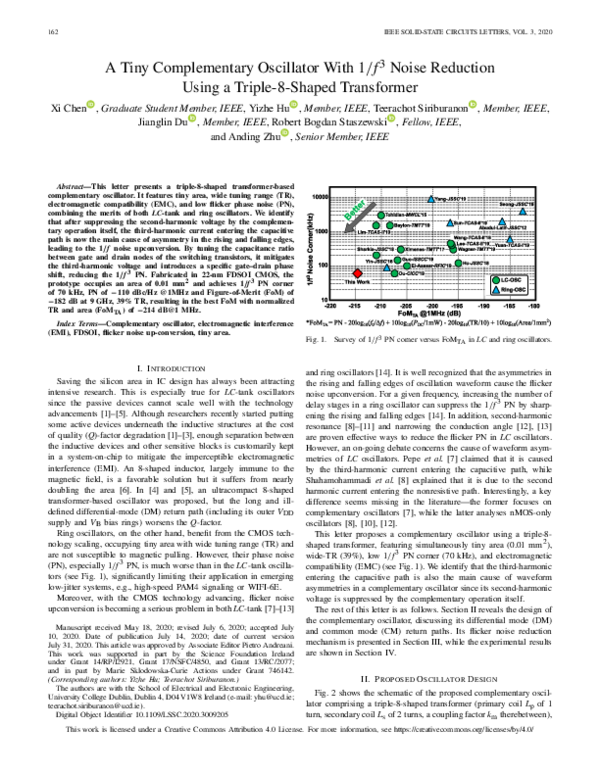(PDF) A Tiny Complementary Oscillator With 1/f 3 Noise Reduction Using ...