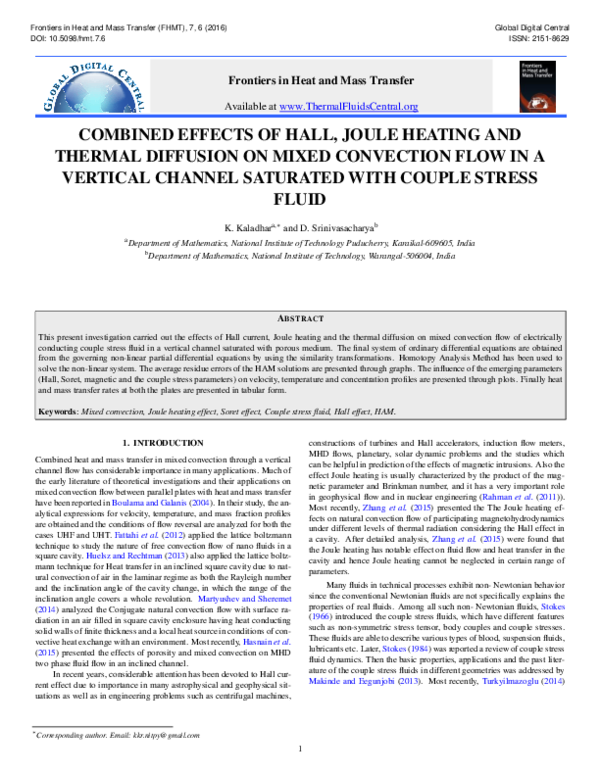(PDF) Mixed Convection on a Vertical Plate in a Power-law Fluid ...