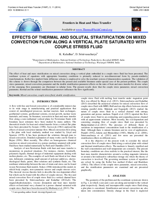 (PDF) Effects of Thermal and Solutal Stratification on Mixed Convection Flow Along a Vertical ...