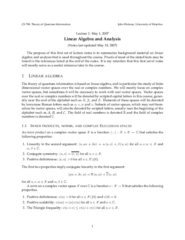 Linear Algebra and Analysis