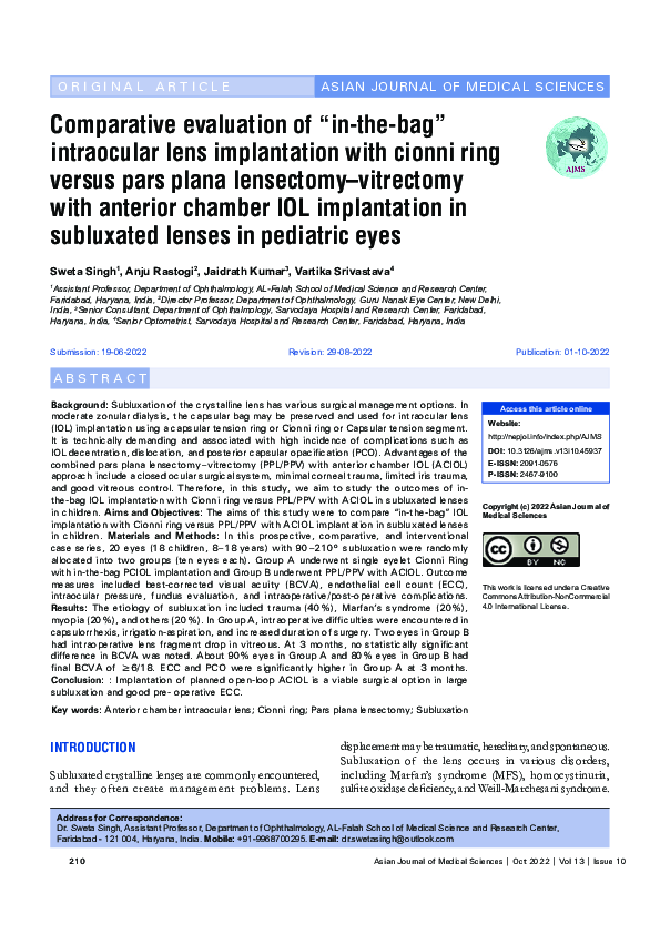 (PDF) Comparative evaluation of “in-the-bag” intraocular lens ...