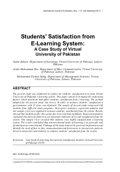 (PDF) Factors Influencing E-Learning Satisfaction