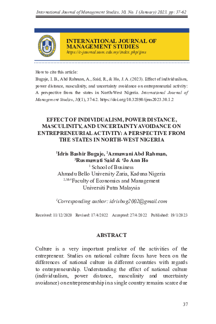 (PDF) INTERNATIONAL JOURNAL OF MANAGEMENT STUDIES
