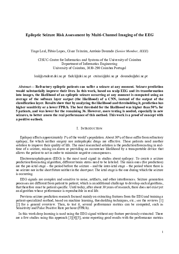 (PDF) Epileptic Seizure Risk Assessment by Multi-Channel Imaging of the EEG